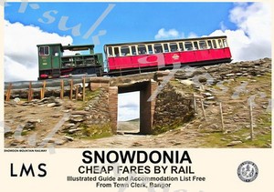 Vintage Style Railway Poster Mount Snowdon A4/A3/A2 Print | eBay