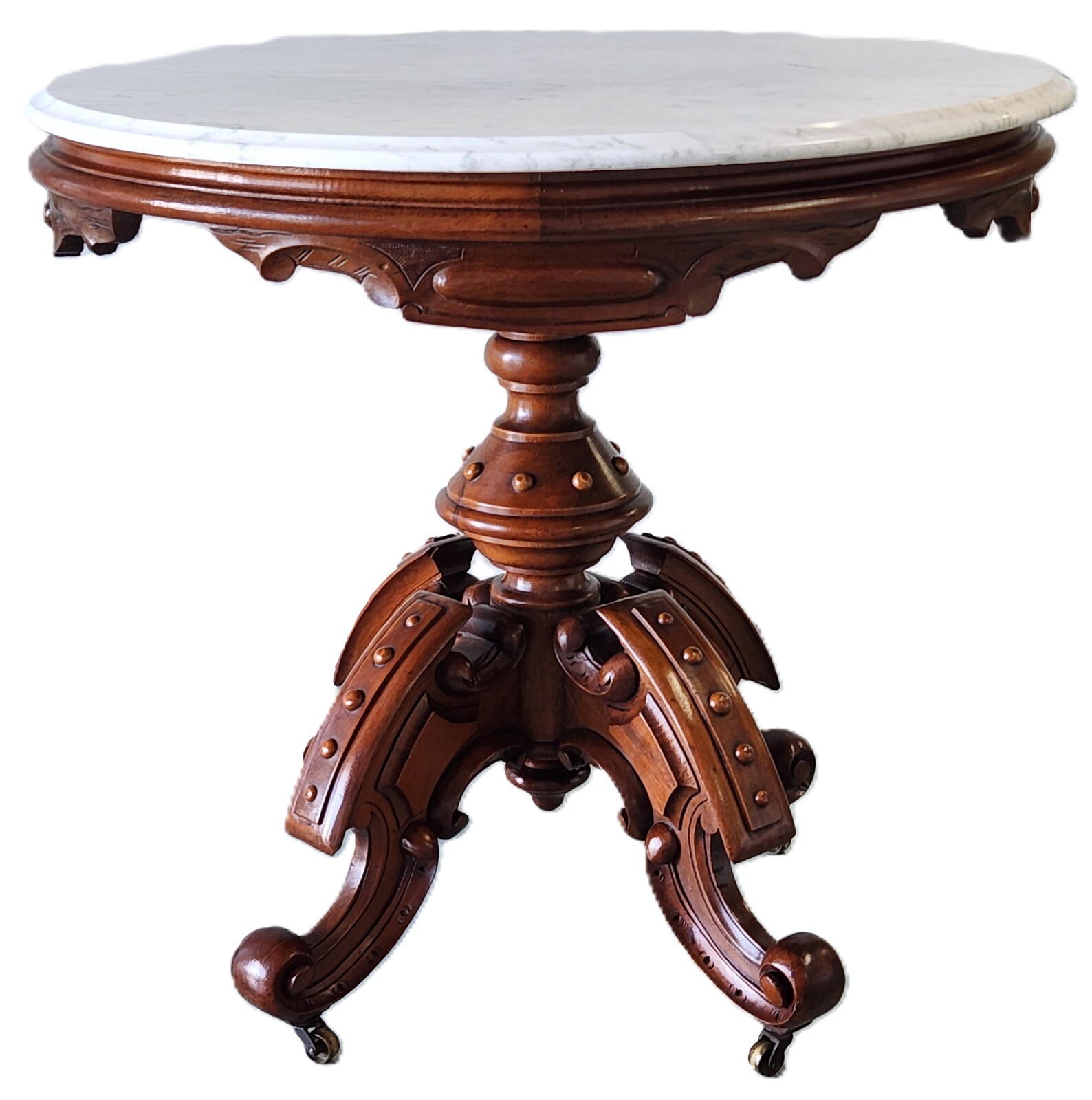Center Parlor TABLE, Thomas Brooks, Renaissance Victorian, Marble ...