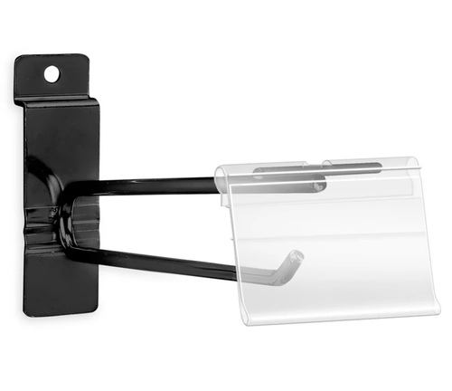 Black 6" Scanner Hooks for Slatwall w/ 2.5" Wide Label Holder - Pack of ...