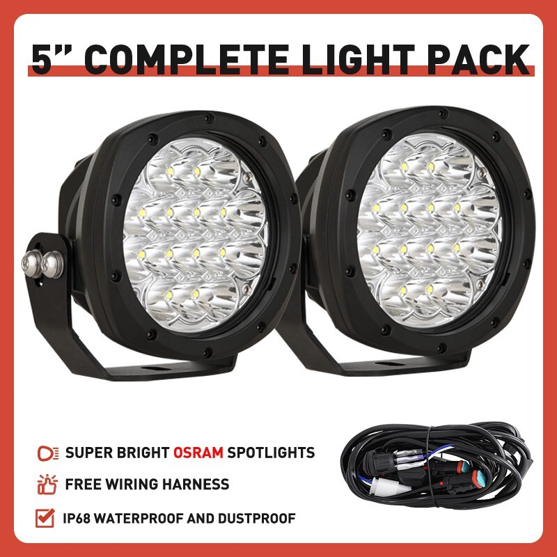 Round Led Driving Lights 6000 Lumen 7 Inch Solid LED Driving Light,
