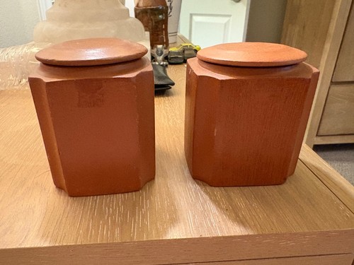 2x Small Rustic Terra Cotta Clay Pottery Jar Design 3.5 Tall | eBay