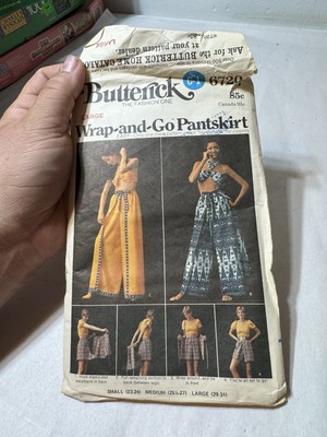 NOS Vtg. Butterick 6720 - Sz. Large - Groovy Wrap Pantskirt - Uncut ...