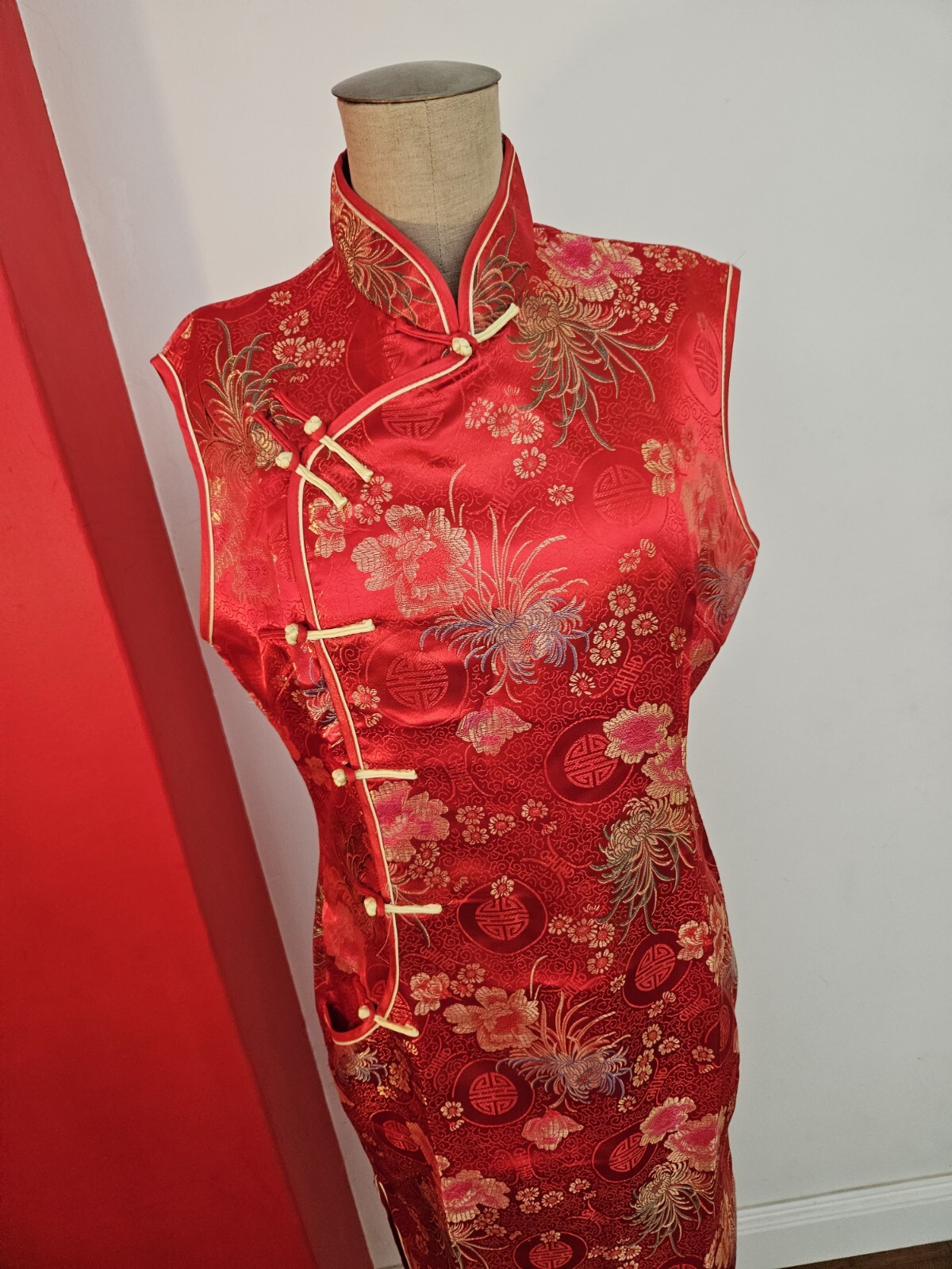 Vintage Style JING XUI FANG Asia China Traditional Silk Dress NEW XXL ...