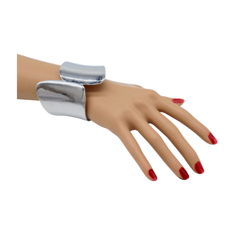 New Women Silver color Metal Wrist Cuff Bracelet Fashion Jewelry ...