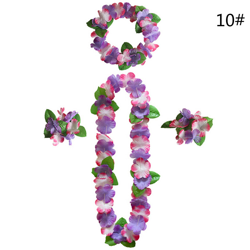 4Pcs/set Hawaiian Flower leis Garland Necklace DIY Decoration Fancy ...