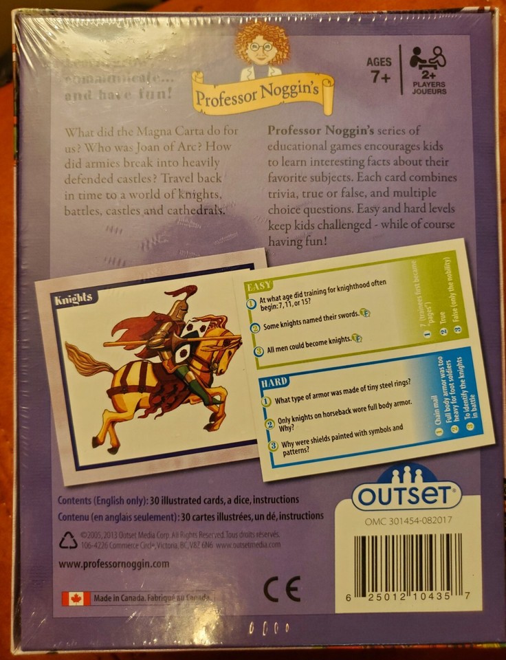 Professor Noggin's Medieval Times (1066-1453 AD) Educational Card Game ...