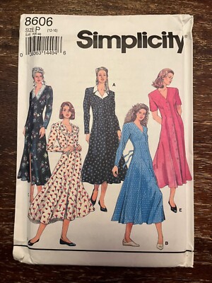 Simplicity 8606 UNCUT Sewing Pattern, Misses' Petite Dress, Size P (12 ...