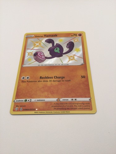 Pokémon TCG Galarian Yamask Shining Fates SV065/SV122 Shiny Holo Rare ...