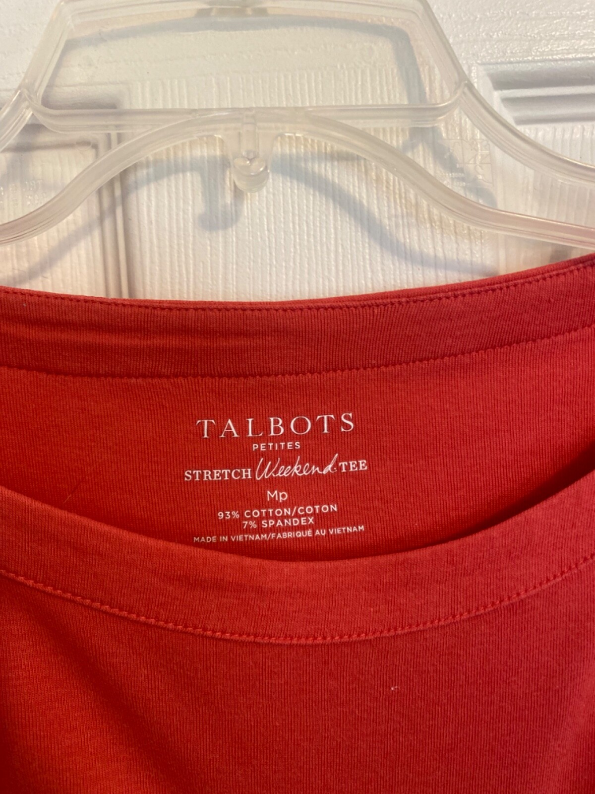 Talbots Orange Stretch Weekend Tee Petites Elbow SS T-shirt Petite ...
