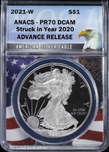 2021-W Proof American Silver Eagle ANACS PR 70 DCAM | Advance Release ...