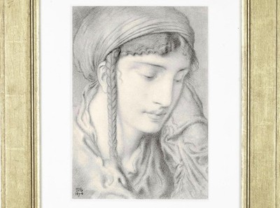 Simeon Solomon Pre-Raphaelite Drawing cupid angel Religious Biblical ...