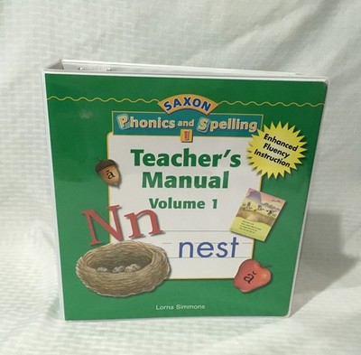 SAXON PHONICS & SPELLING GRADE 1 TEACHER'S MANUAL / BINDER VOL 1 ...