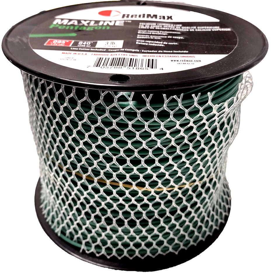 Trimmer Line Roll 0.095" Thick 840' Long 3LB Pentagon Shape Green, By ...