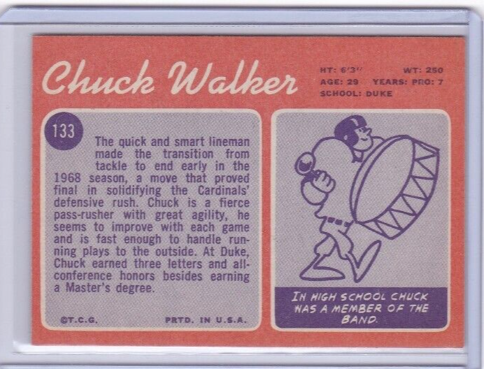1970 Topps Football #133 CHUCK WALKER ST. LOUIS CARDINALS (ID90) | eBay