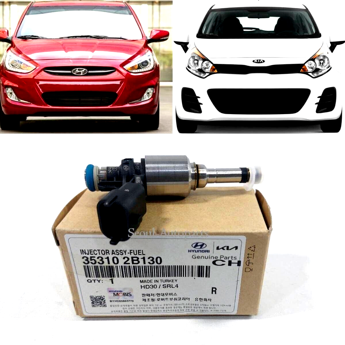 Fuel Injector 353102B130 For 2012-2017 Hyundai ACCENT VELOSTER Kia RIO ...
