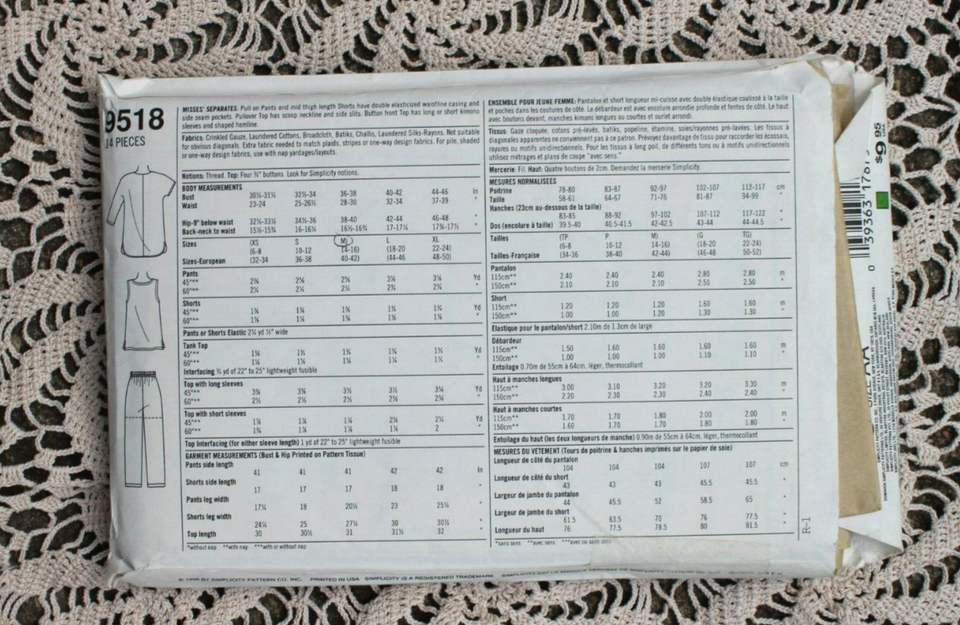 Simplicity 9518 Women's Separates Sewing Pattern Size - XS,S,M | eBay