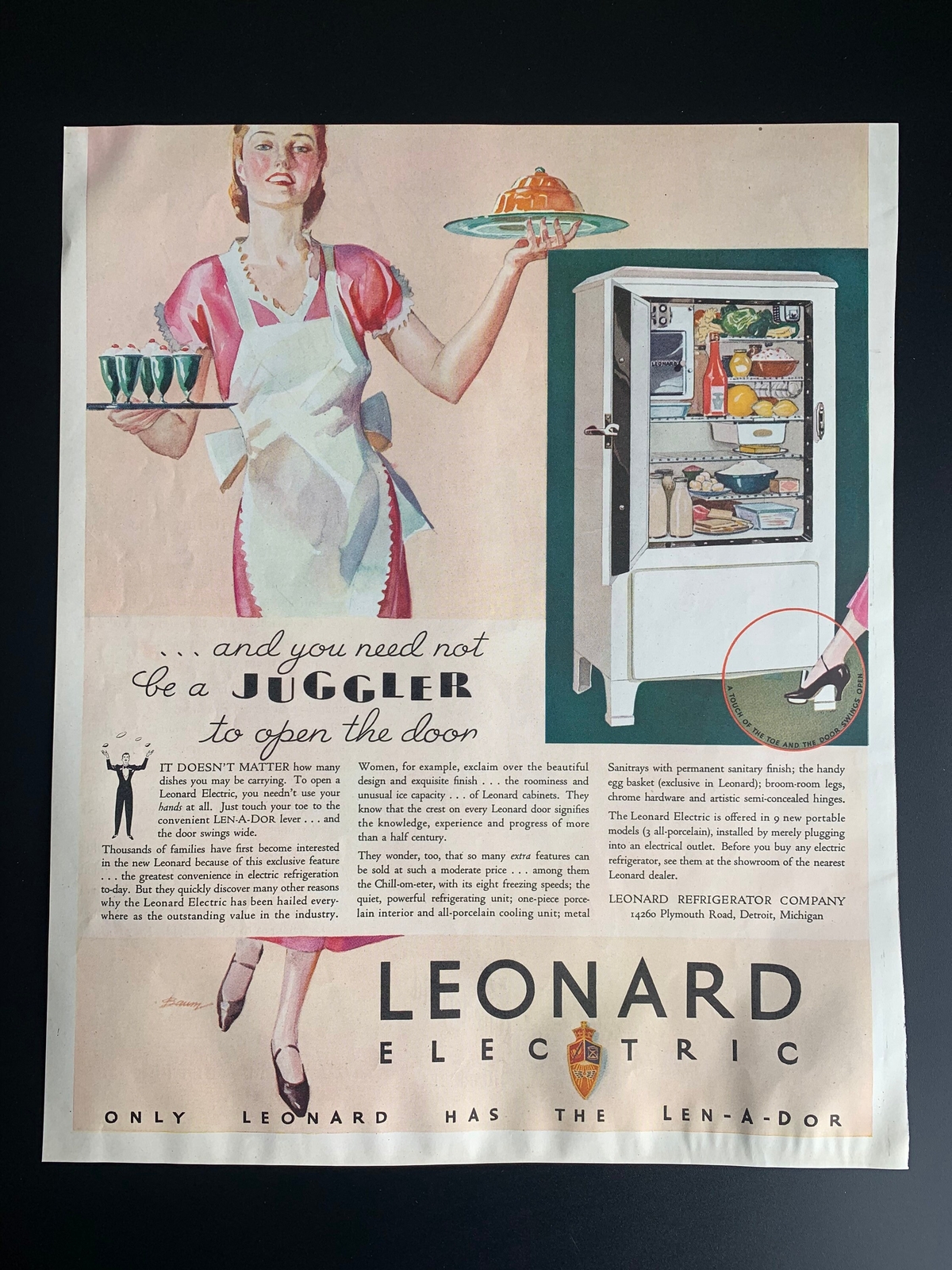 Vintage 1932 Leonard Electric Refrigerator Print Ad | eBay