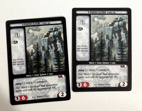 Vindicator VND-3L (2) Battletech CCG Counterstrike 'Mech | eBay