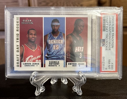 2003-04 Fleer Draft Day Trio RC LeBron James Dwyane Wade Carmelo ...