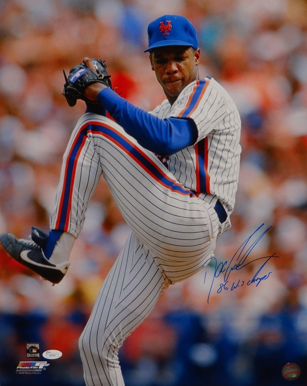 Doc Gooden WS Champ Autographed Signed 16x20 Vertical Pitching Photo ...