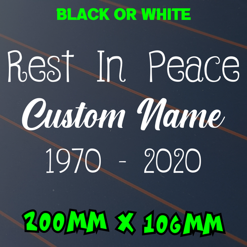 Rest In Peace Custom Sticker Decal Personal RIP Loving Memory Car ...