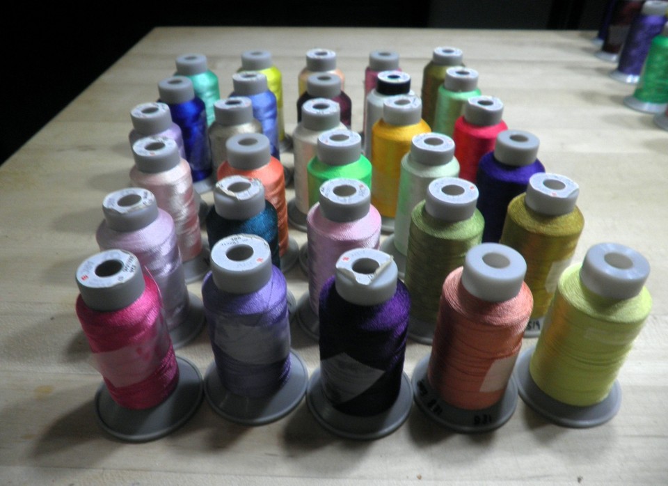 Machine Embroidery Thread Lot of 30 ARC Poly 1000 M 40 Wt Used | eBay