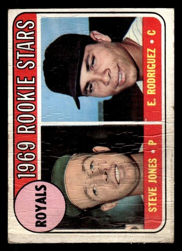 1969 TOPPS STEVE JONES 49 POOR RC ELISEO RODRIGUEZ BASEBALL KANSAS CITY ...