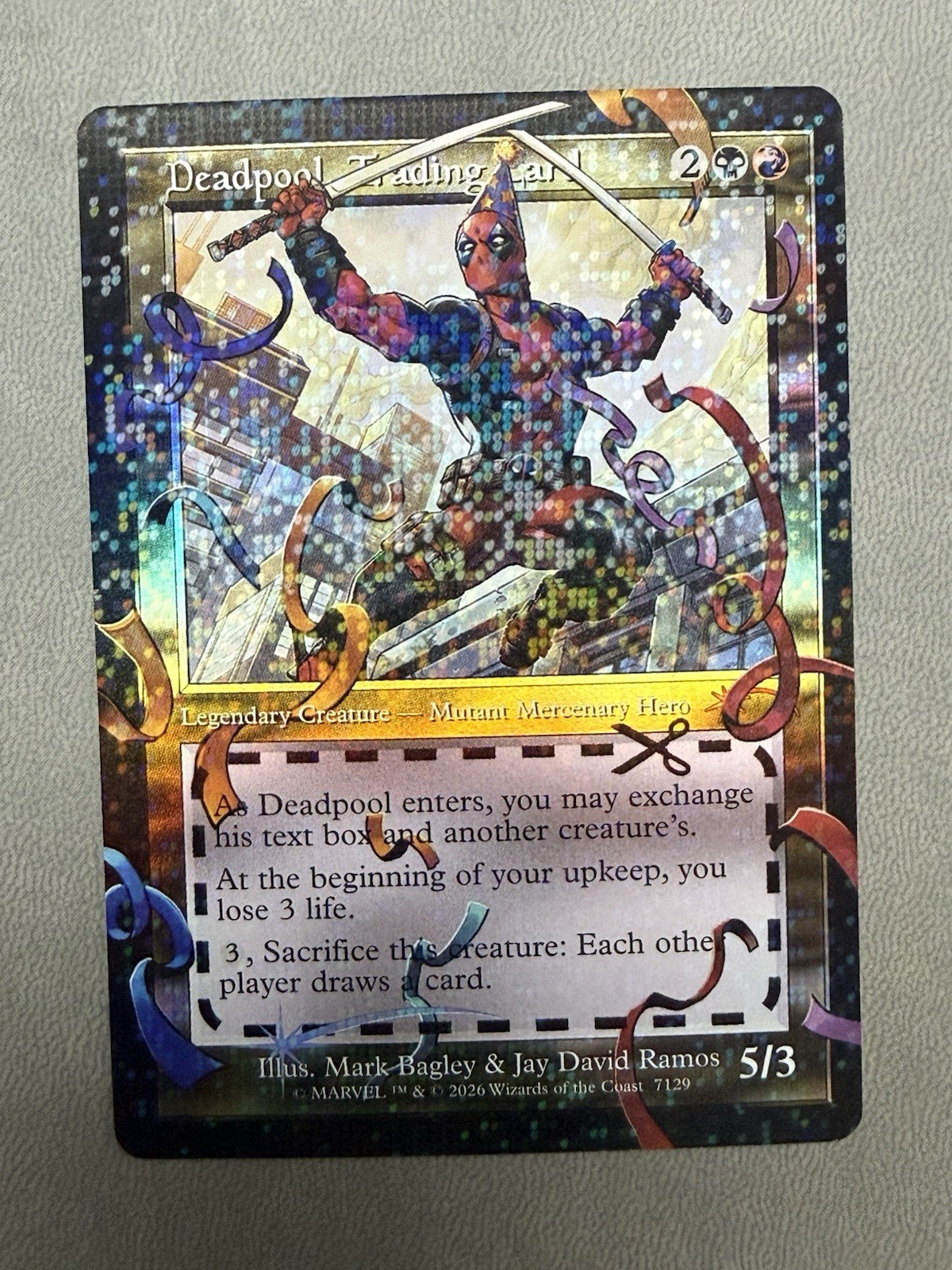MTG Deadpool, Trading Card Secret Lair Confetti Pool Party Foil Bonus ...