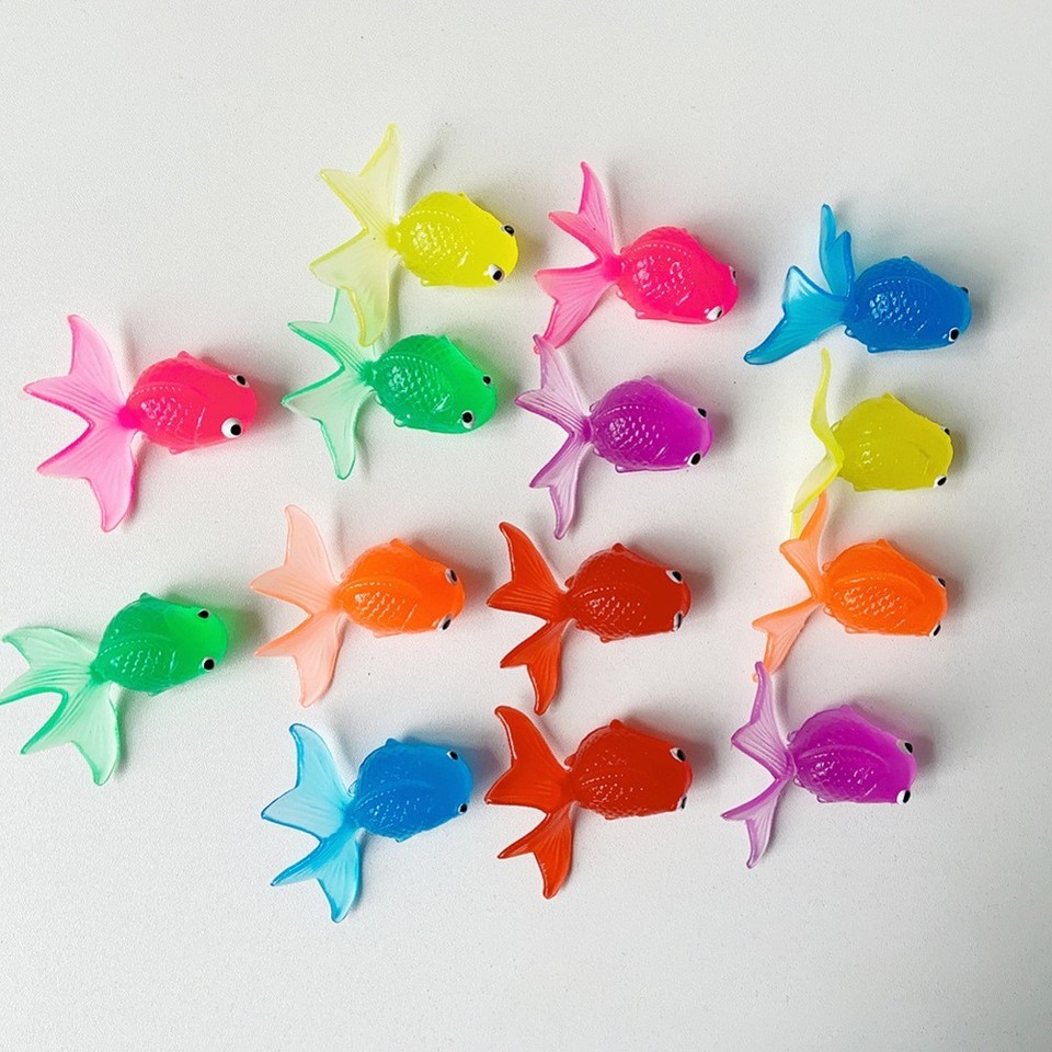 20PCS Colorful Rubber Goldfish Bath Toys for Fun Water Play and ...