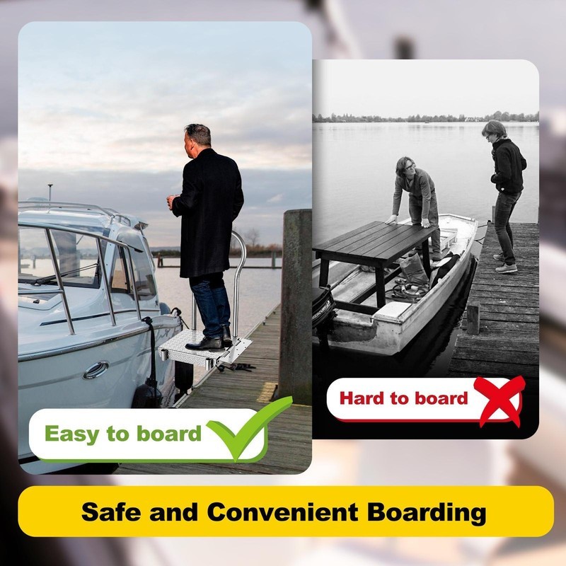 Folding Boat Boarding PlatformRamp for Boat Lifts Dock Step Access | eBay