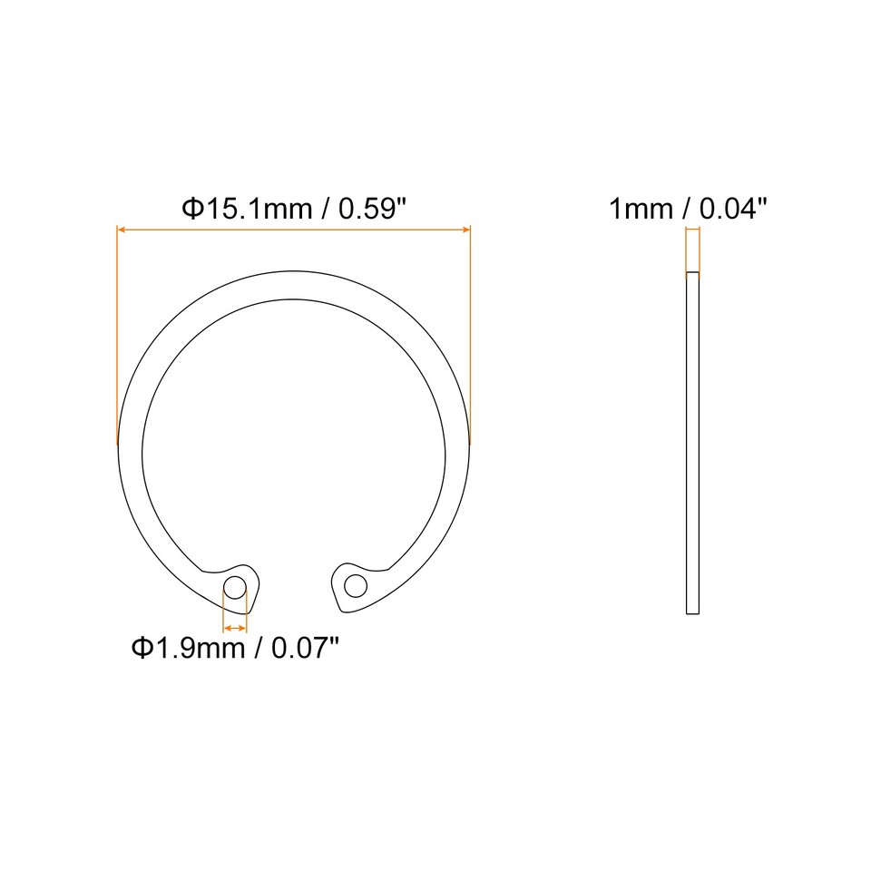 20Pcs 14mm Internal Retaining Ring Circlip, Internal Circlip Snap Rings ...