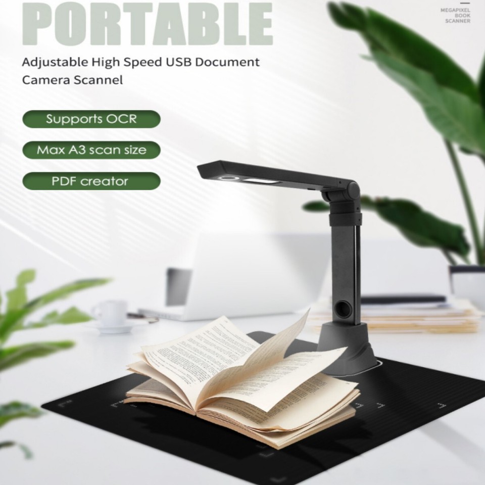 A3 A4 12MP Smart Document Scanner Portable Book Scanner OCR Auto ...