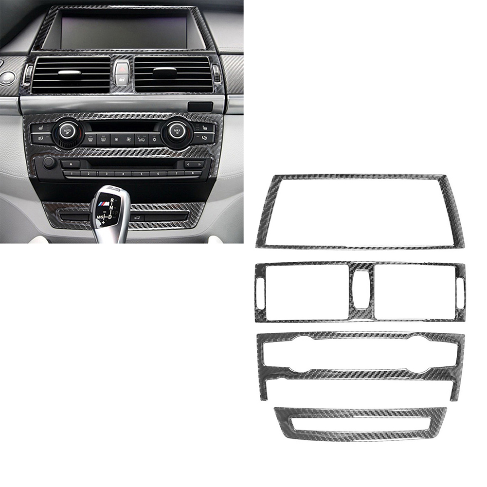 52Pcs Carbon Fiber Full Interior Kit Cover Trim For BMW X5 E70 X6 E71 ...
