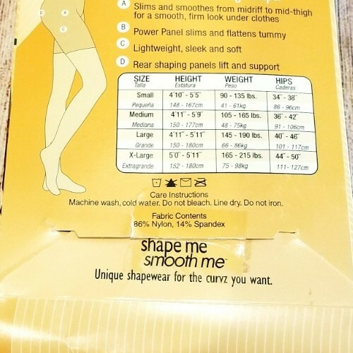 Shape Me Smooth Me "The Workz" Midriff to Mid-thigh Shaper Nude Large ...