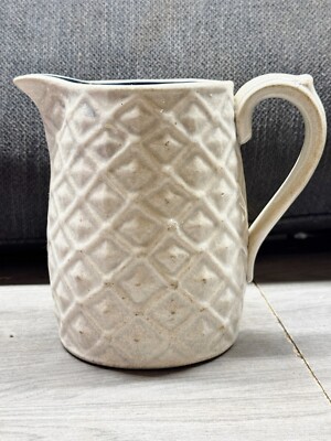 ANTIQUE CERAMIC CREAM JUG DIAMOND TEXTURED PATTERN KITCHEN HOMEWARE ...