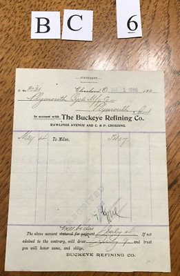 letterhead, Cleveland, Ohio, Buckeye Refining Co., Bicycle related | eBay