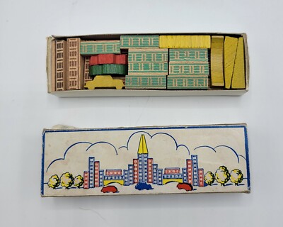 Miniature Build A Skyscraper Boxed Wood Set Western Germany Toy Vintage ...