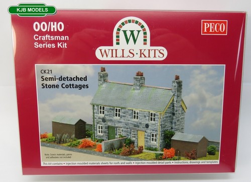 OO Gauge Wills CK21 Semi-detached Stone Cottages - House Plastic Kit ...