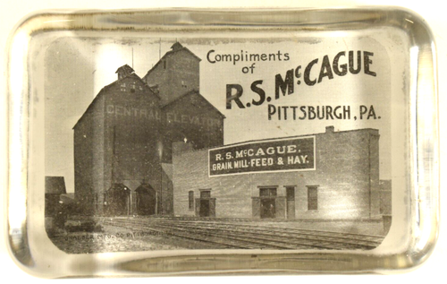 C. 1890's R.S. McCague Mill & Feed Store Pittsburgh PA Glass ...