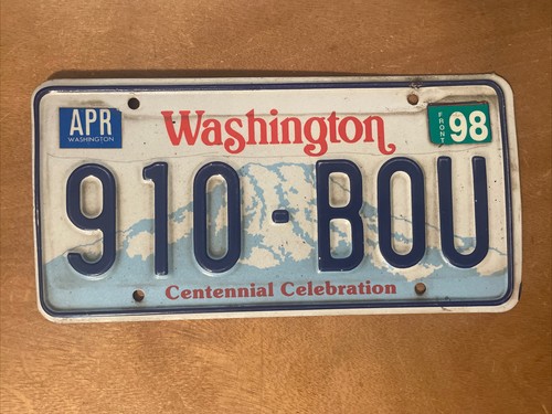 1998 Washington License Plate Centennial Celebration # 910-BOU | eBay