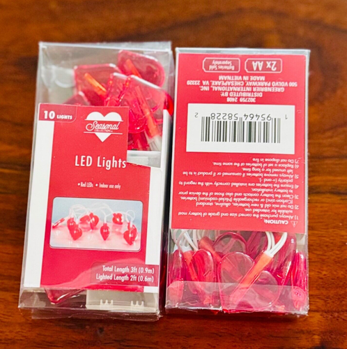 20~LED Red Heart String Lights | eBay