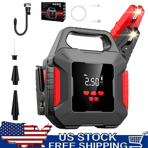 Car Jump Starter with Air Compressor 99800mAh Battery Jumper Box ...