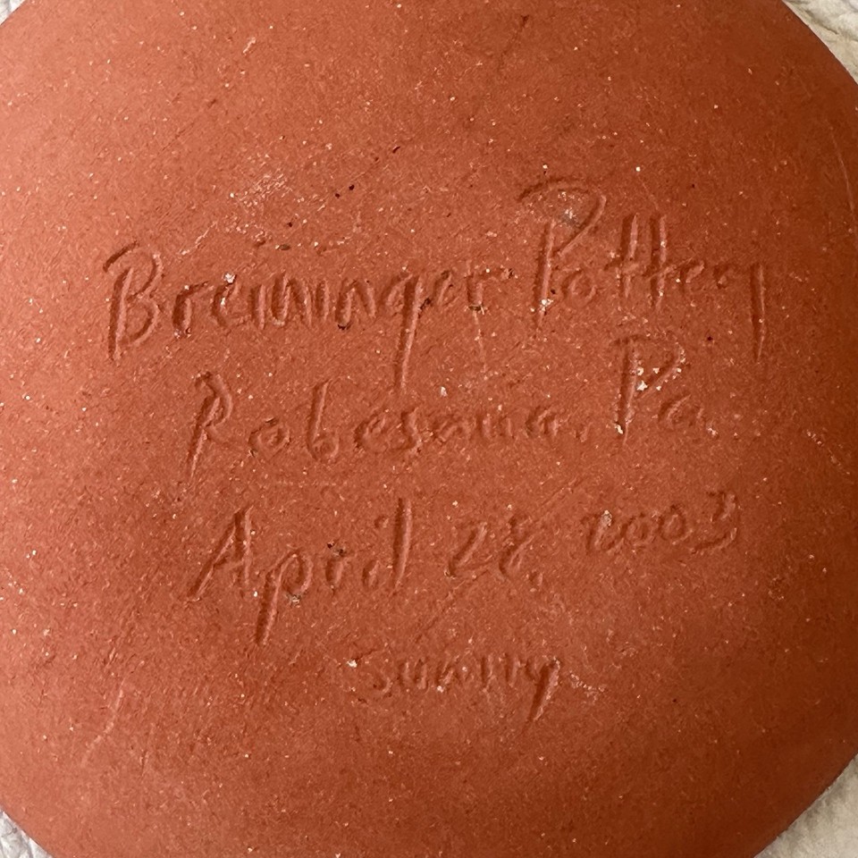 Vintage 2003 Breininger Pottery Trinket Dish Bird Design Pennsylvania ...