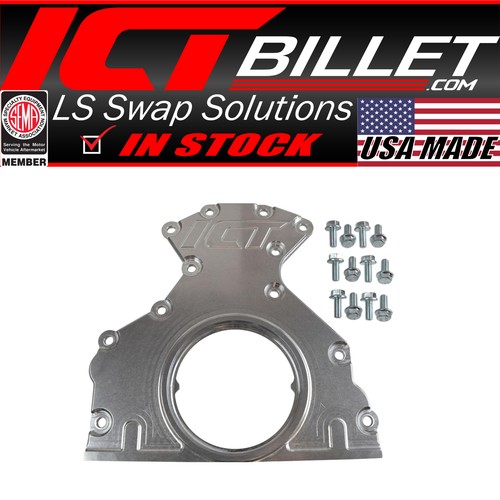 ICT Billet LS Billet Aluminum Rear Main Cover Engine Seal Housing LS1 ...