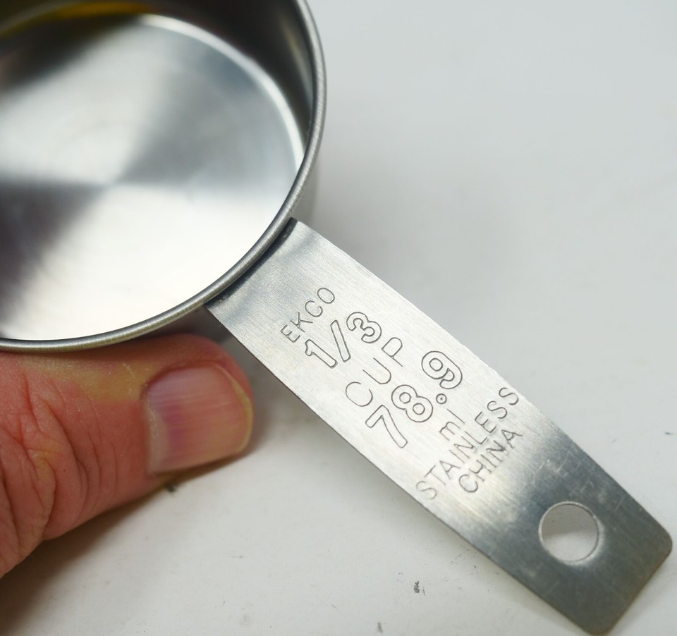 Vintage Ekco Stainless 1/3 Cup Measuring Cup | eBay
