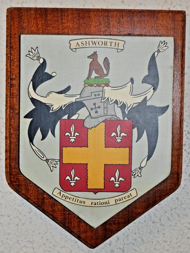 Ashworth family name armorial plaque shield crest coat of arms | eBay