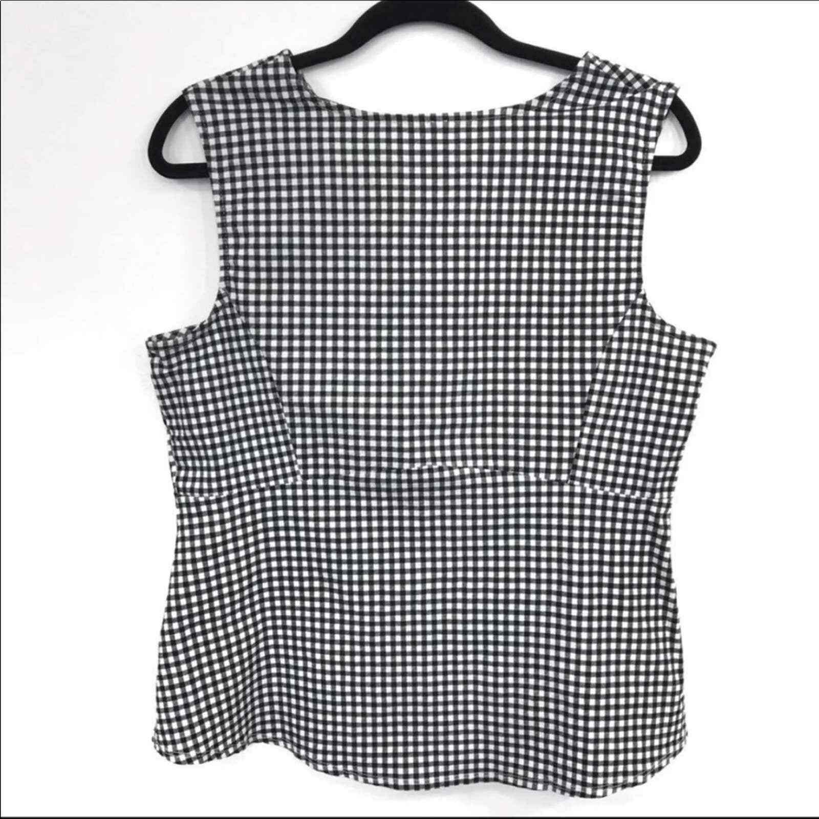 Jules & Leopold Black & White Checkered Top size Large - Gem