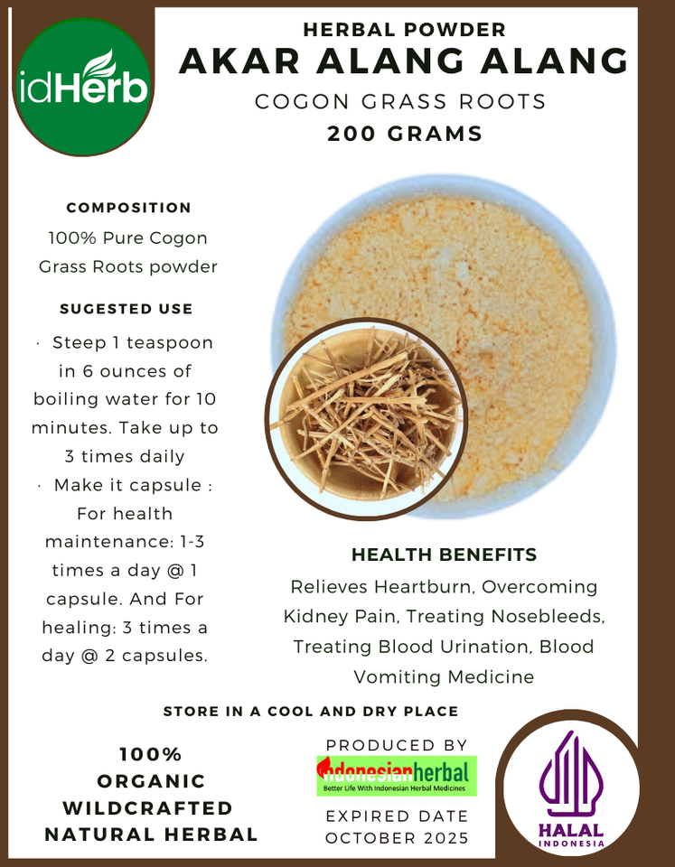 POWDER Akar Alang Alang Cogon Grass Roots ORGANIC NATURAL HERBAL HERBS ...