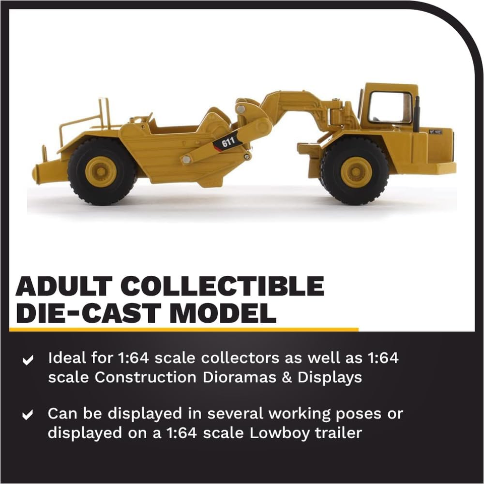 1:64 Scale Caterpillar Wheel Tractor 611 Scraper Model 85695 | Play ...