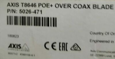 Axis 5026-471 T8646 PoE+ Over Coax Blade Kit with 6 Port Channel | eBay